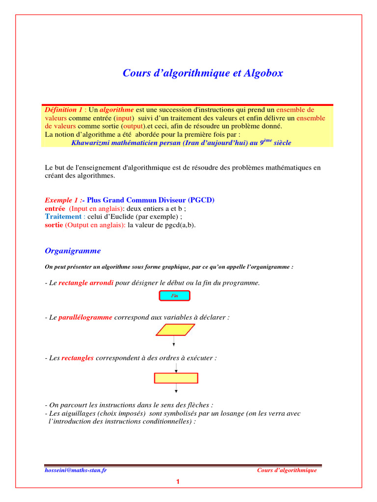 Algo Cours | PDF | Ordinateurs