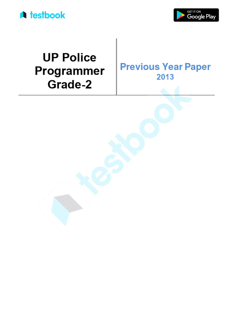 UP Police Programmer Grade-2 2013 | PDF