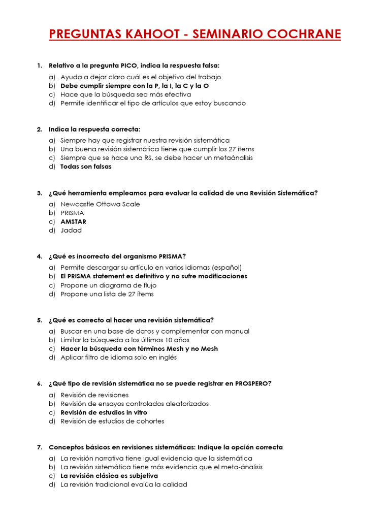 Preguntas Kahoot | PDF