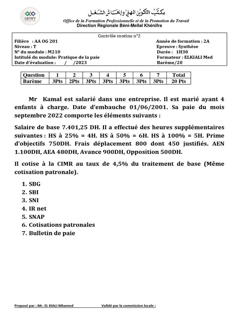 Aa Og Efm CC Paie | PDF