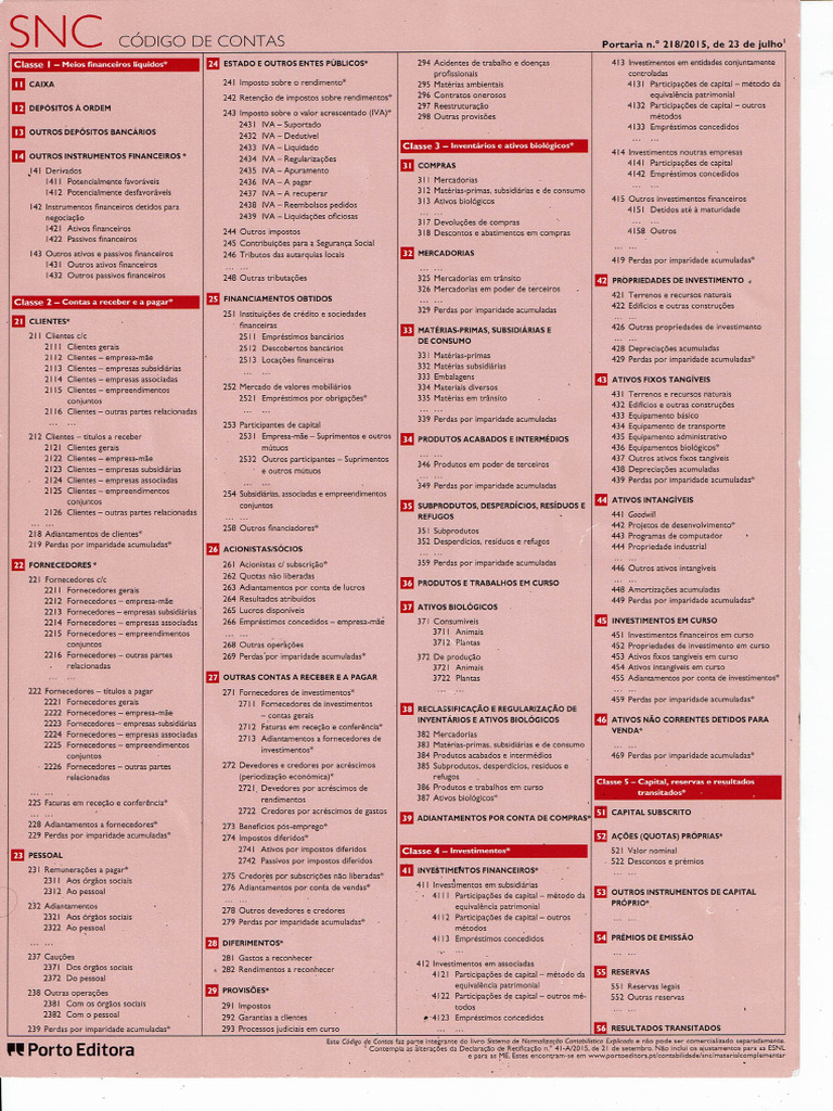 01 - SNC Plano de Contas | PDF