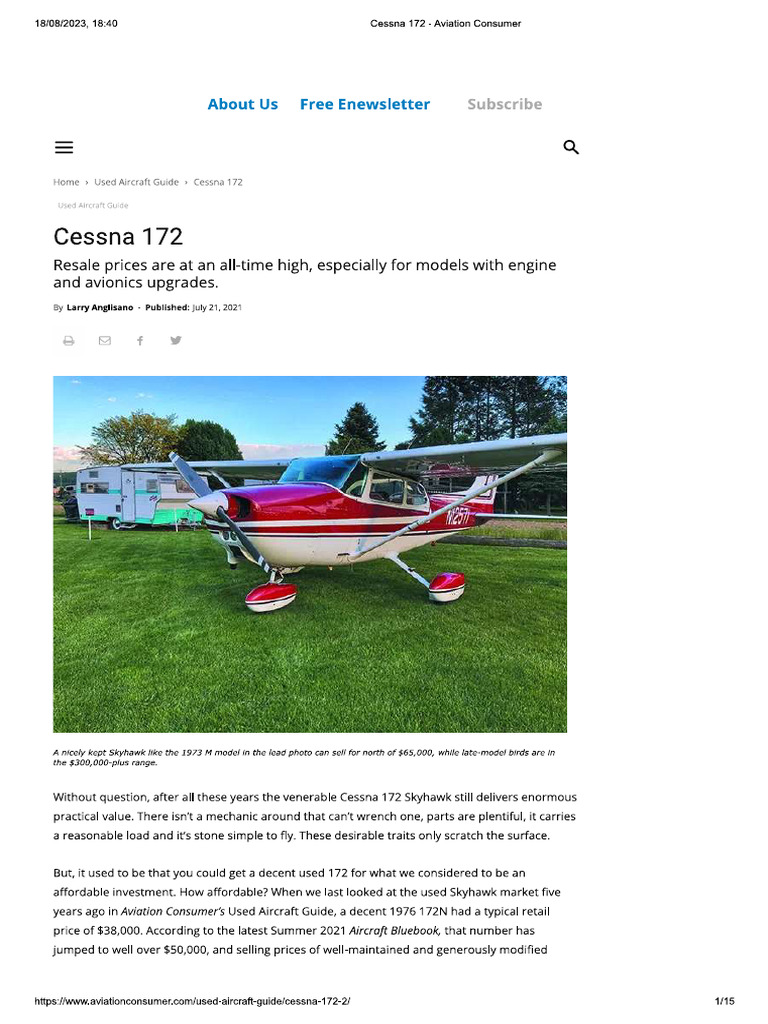 Cessna C172 Especificações Técnicas | PDF