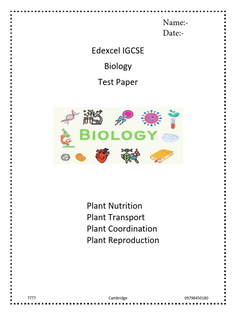 Edexcel Test For Plant | PDF