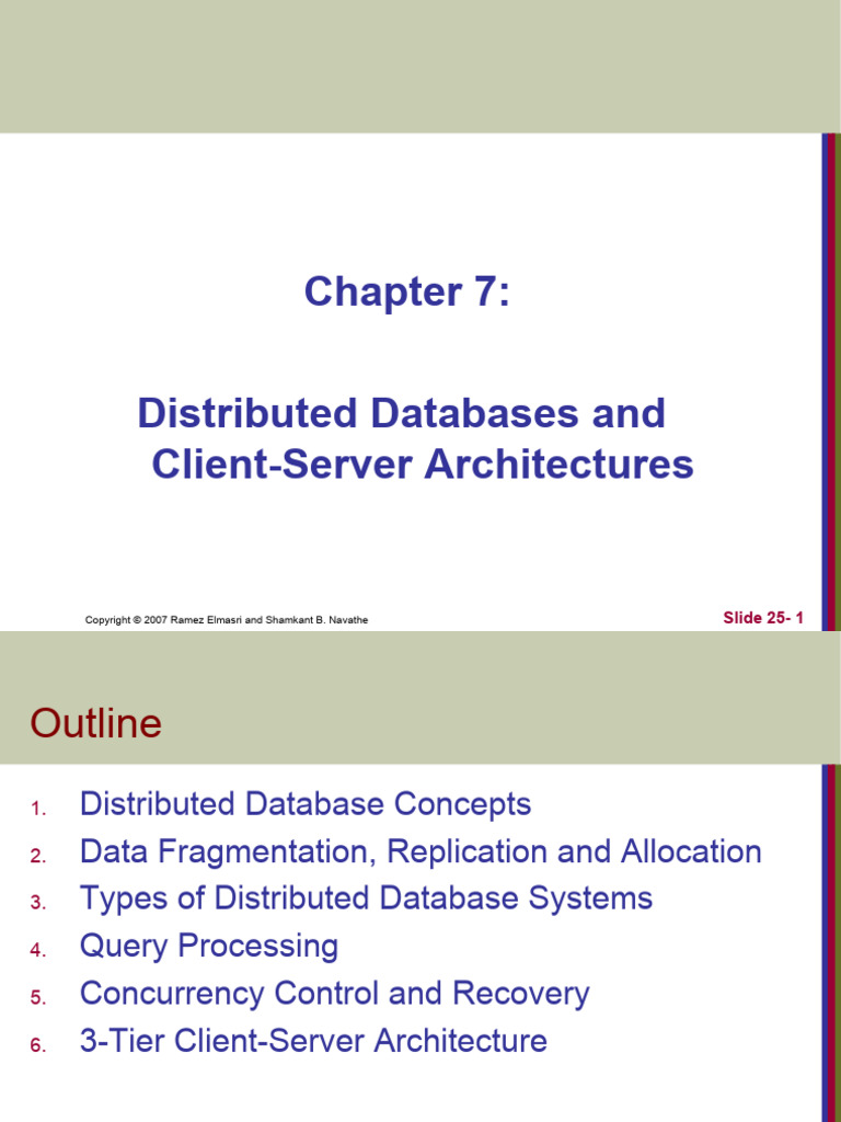 Chapter 7 - Distributed Database System | PDF Chapter 7 - Distributed Database System | PDF