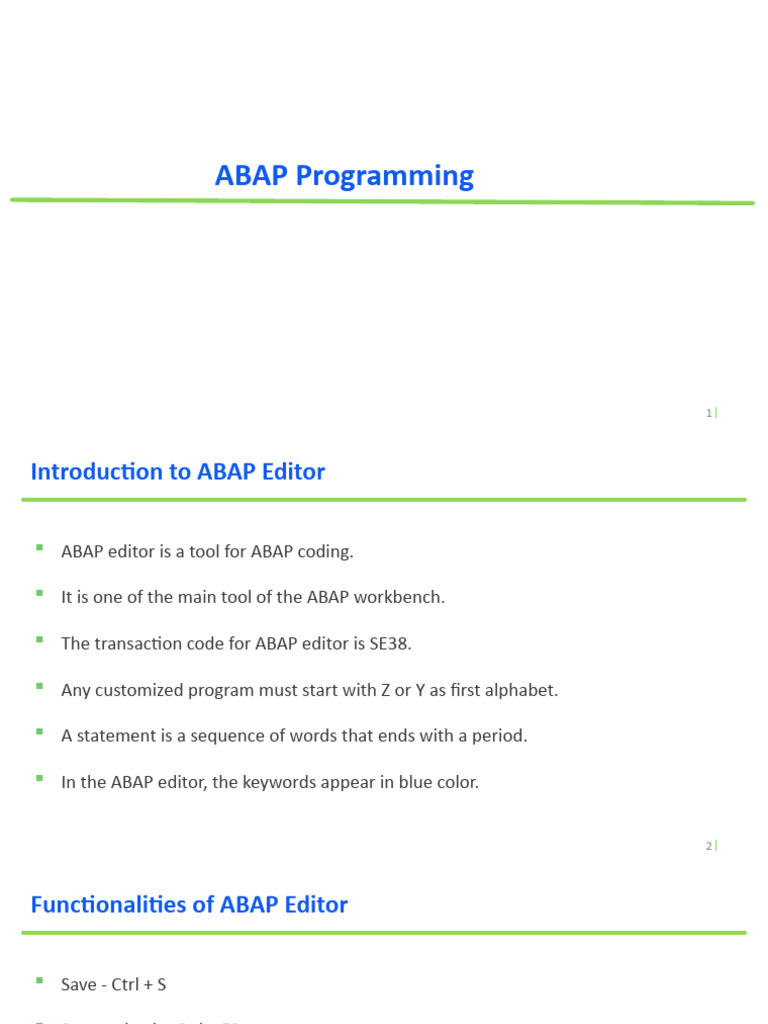 3 ABAP Programming | PDF
