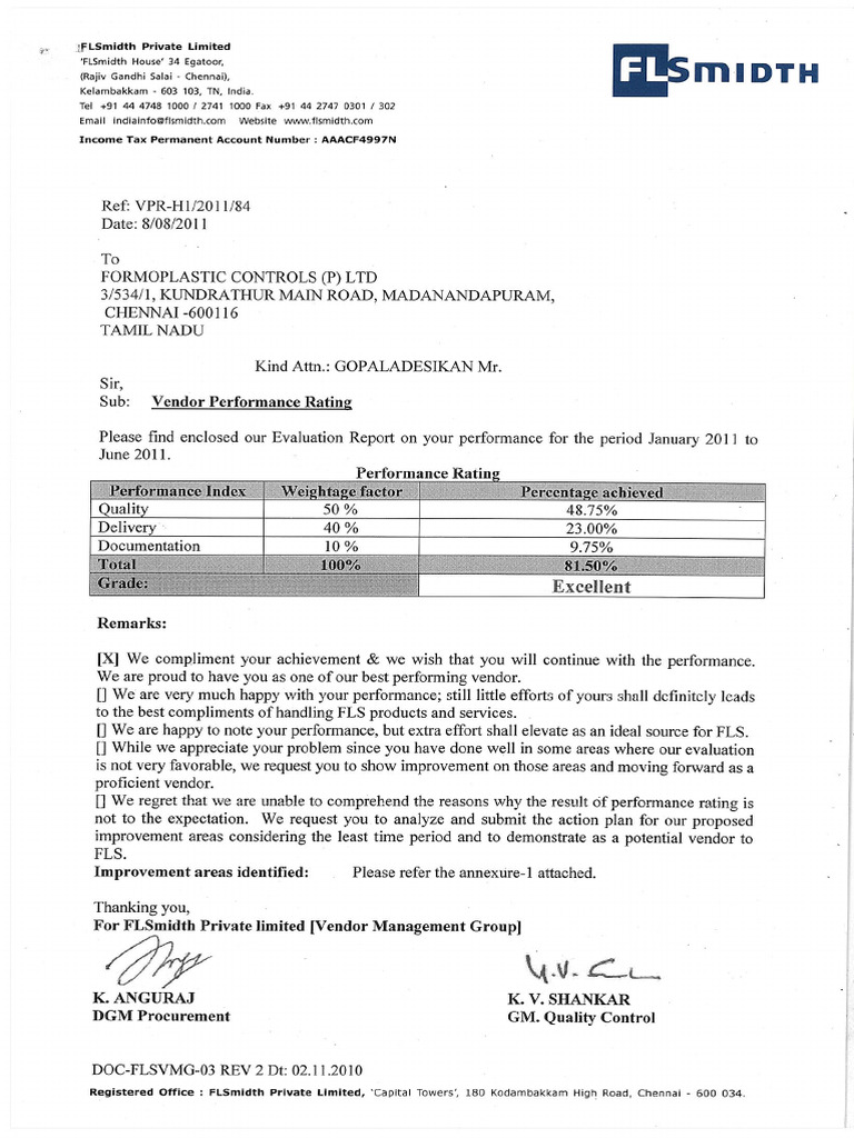 Fls-Vendor Performance | PDF