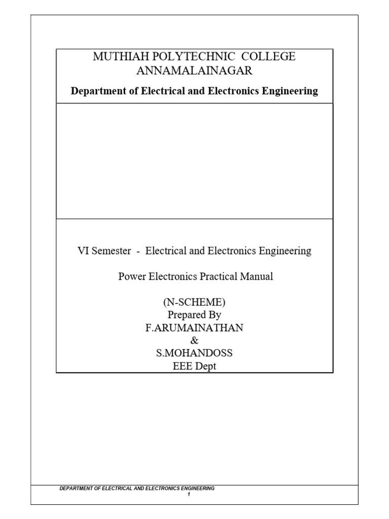 Power Electronics Manual | PDF