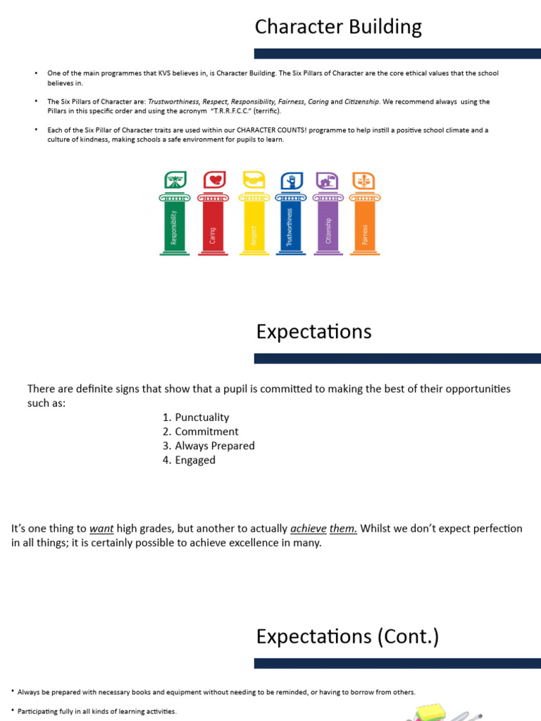 Character Building and Six Pillars Guide | PDF