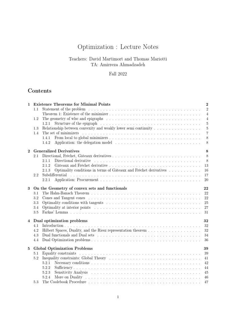 Optimization 1 | PDF