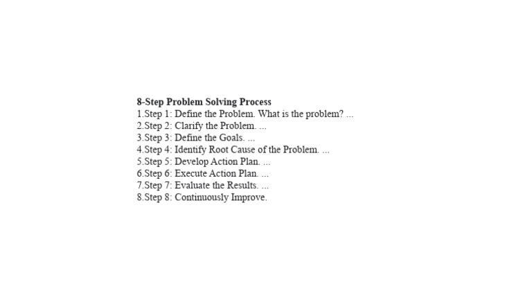 8-Step Problem Solving Process | PDF 8-Step Problem Solving Process | PDF