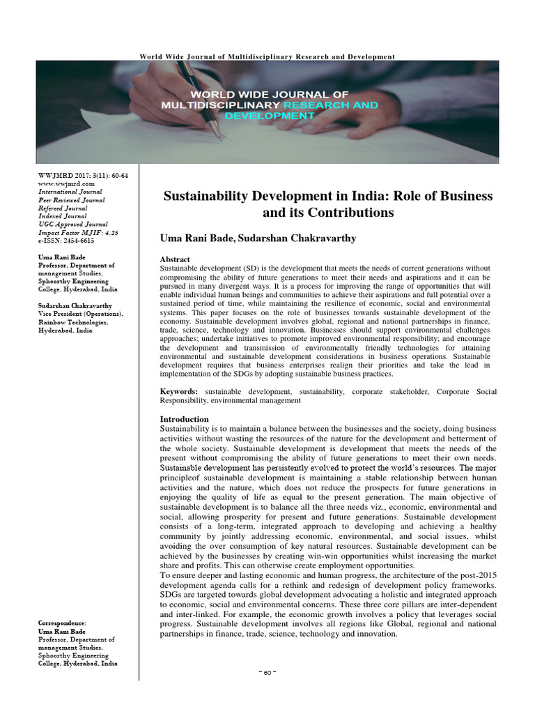 Business Contributions to Sustainable Development | PDF ...