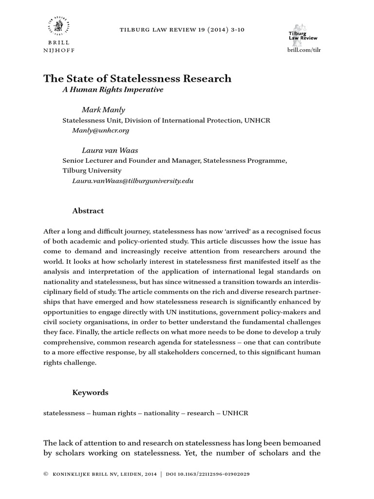 The - State - of - Statelessness - Research - A - Human - Rights | PDF ...