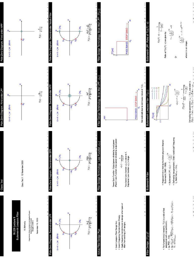 Butterworth Low Pass Filter (Lec 9) | PDF