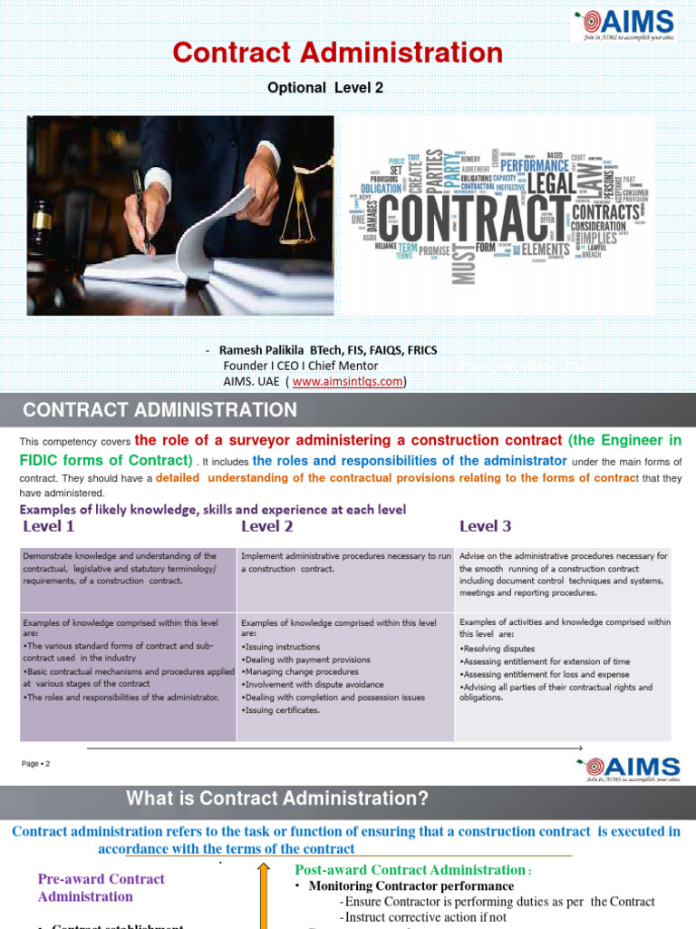 Contract Administartion - Jan 2021 | PDF | Finance & Money Management