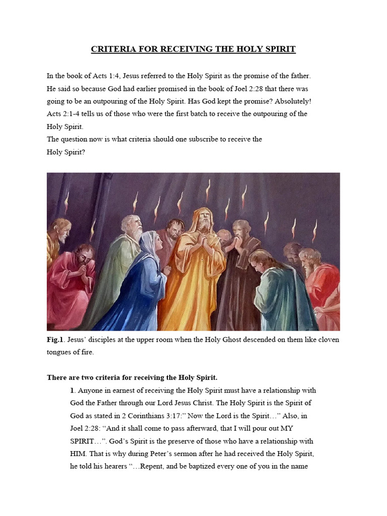 Criteria For Holy Ghost Baptism | PDF
