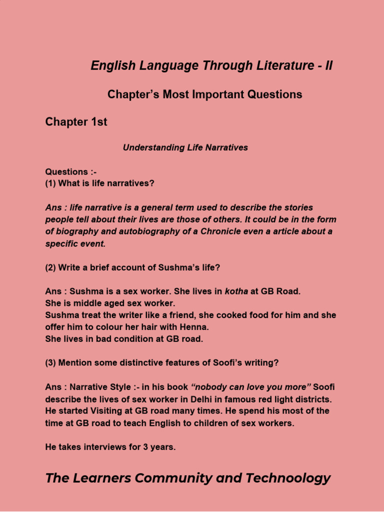 English Language Through Literature 2 - 2nd Year - DU & DU & NCWEB ...