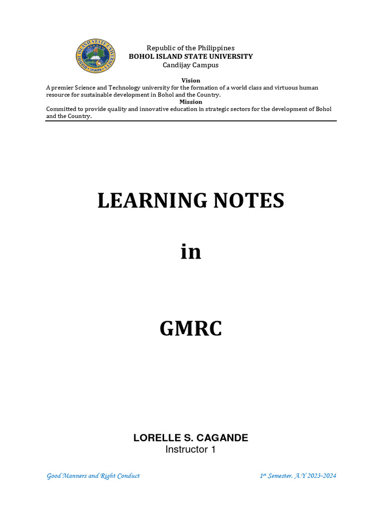 Module 3 Lesson 2 Material GMRC | PDF