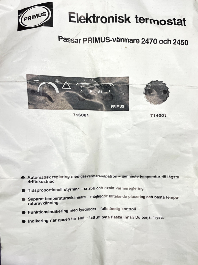 Primus Manual 2470 Och 2450 Svenska | PDF