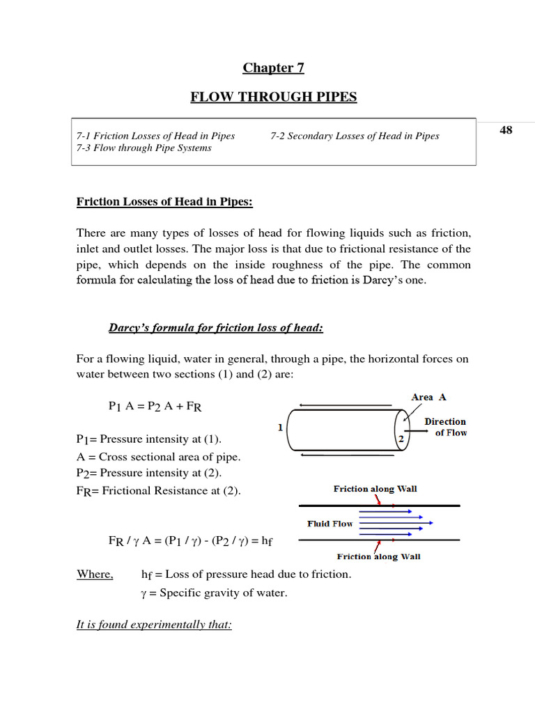Fluids Flow Through Pipes | PDF