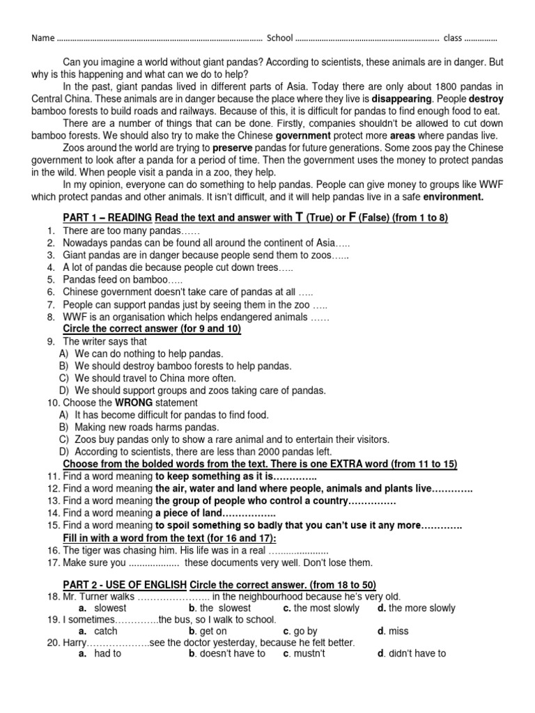 6th Grade Test-2022 | PDF