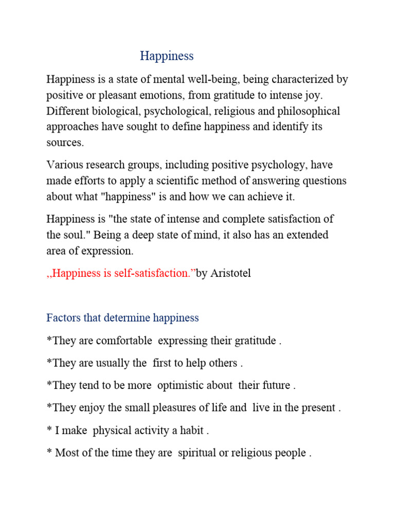 HAPPINESS | PDF