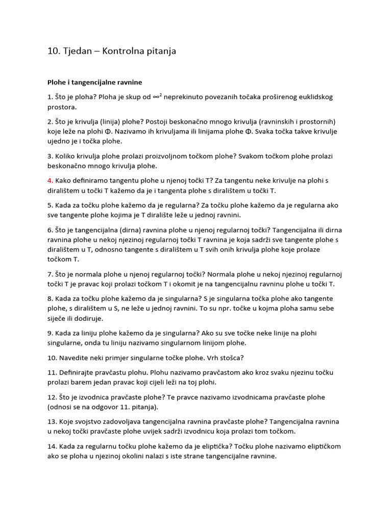 10.pitanja Iz Deskriptivne | PDF