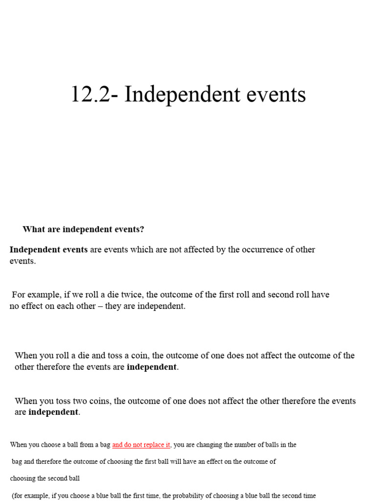 Independent Events | PDF