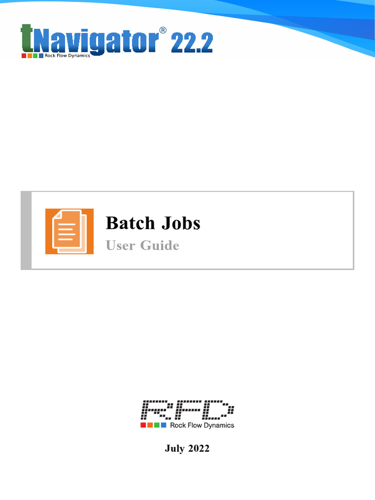 T Nav Batch Jobs User Guide English | PDF