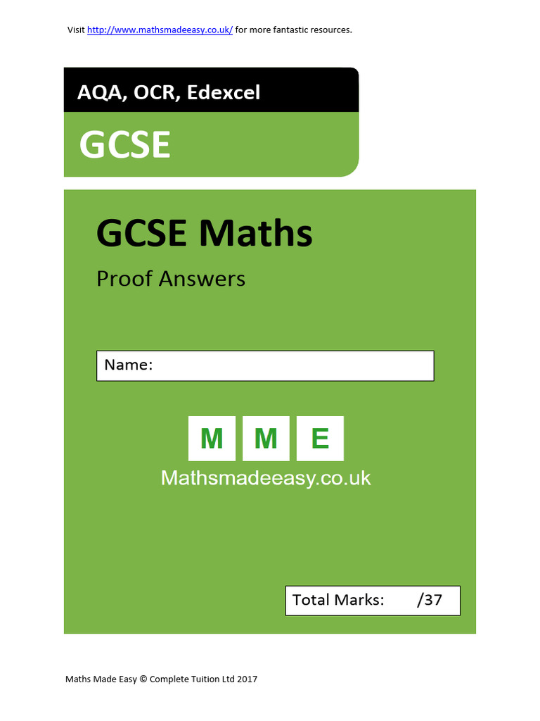 GCSE-Maths-Revision-Algebraic-Proofs-Answers | PDF