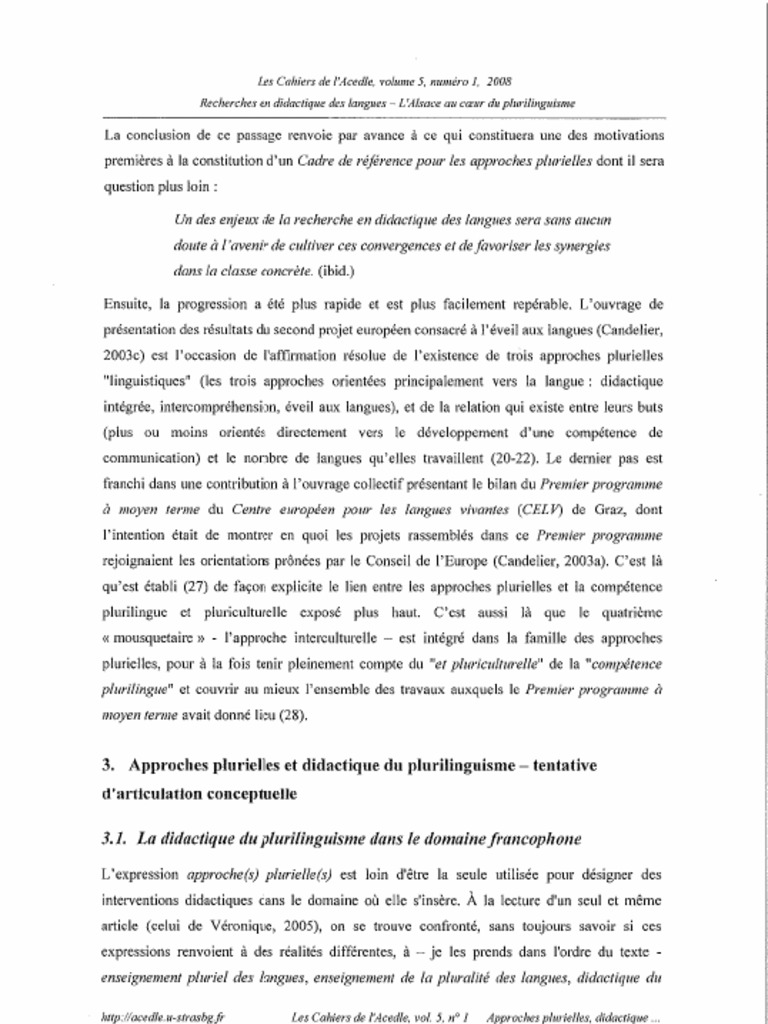 Approches Plurielles Didactiques Du Plurilinguisme P2 | PDF