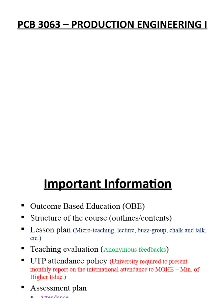 Production Lecture 1 | PDF