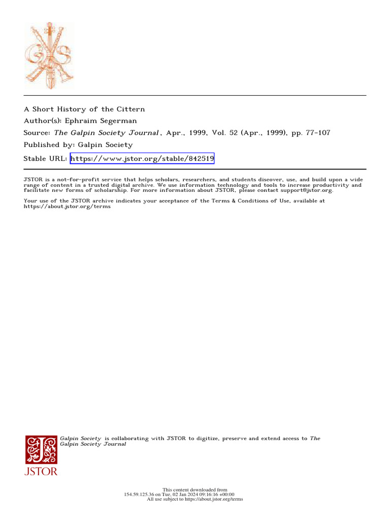 A Short History of The Cittern | PDF