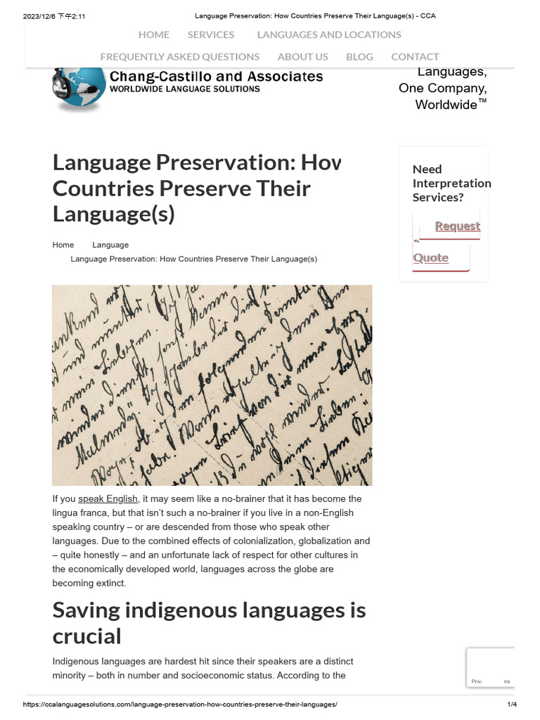 Language Preservation - How Countries Preserve Their Language(s) - CCA ...