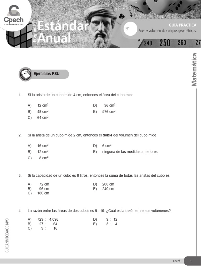 Guía Práctica 19 Área y Volumen de Cuerpos Geométricos | PDF