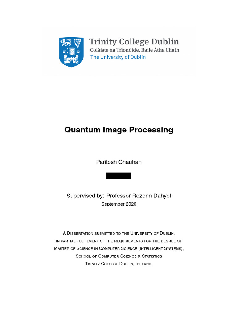 2020 Quantum Image Processing Thesis | PDF