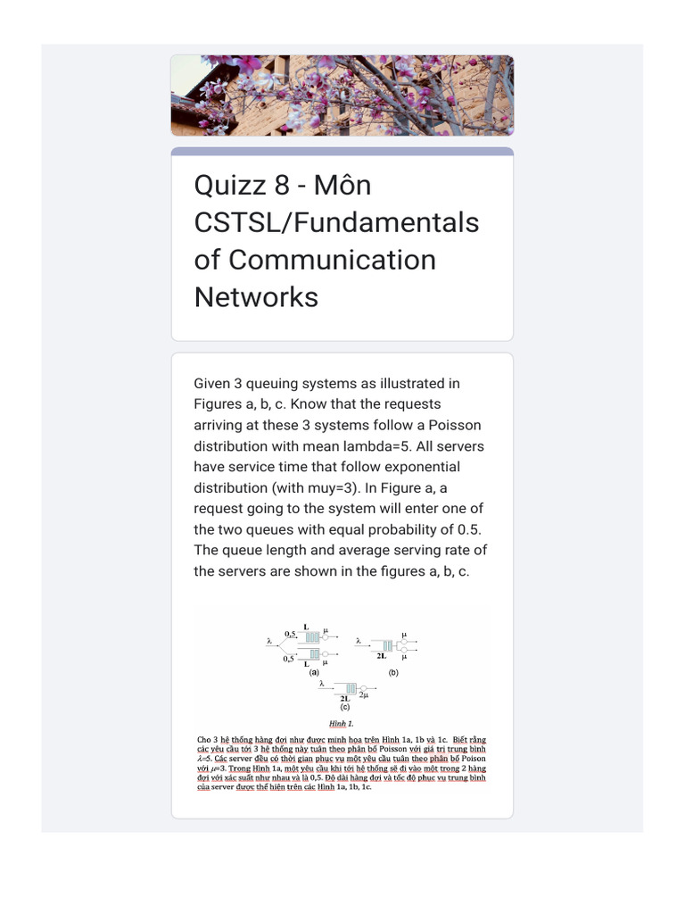 Quizz 8 - Môn CSTSL-Fundamentals of Communication Networks | PDF