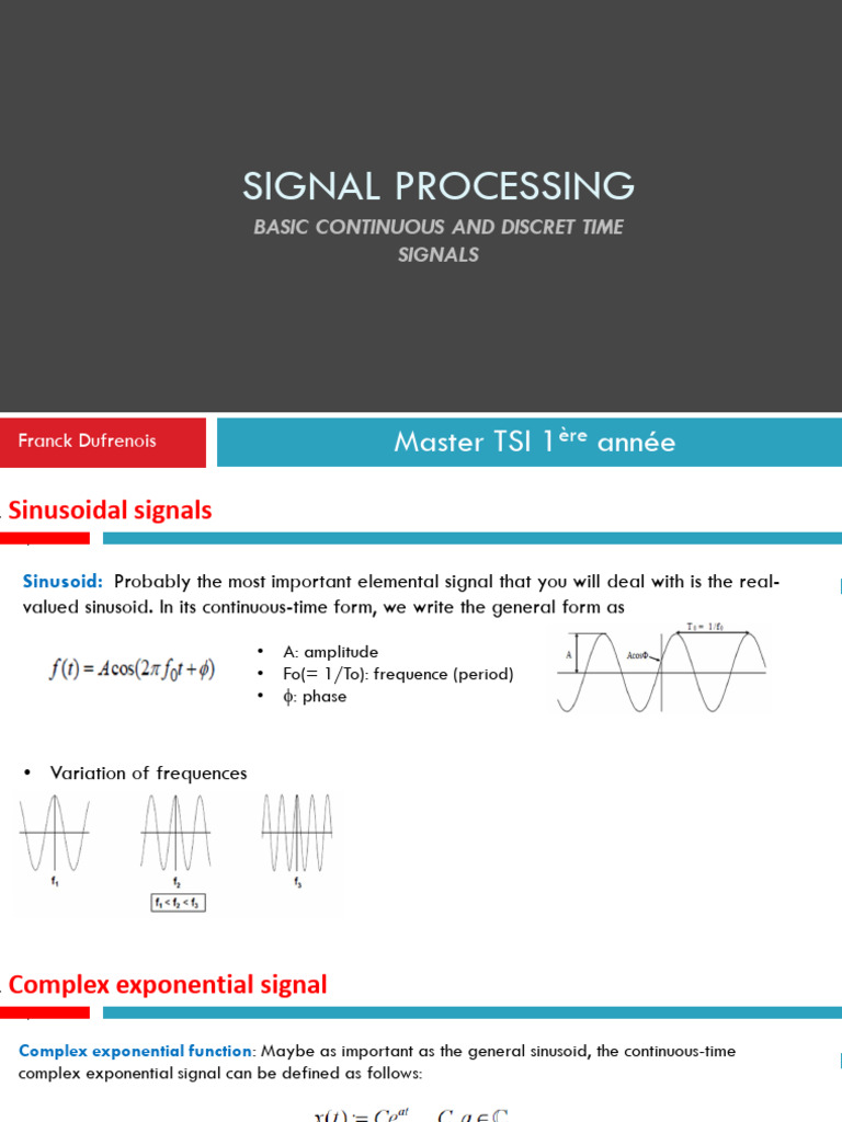 Basic Signals | PDF | Complex Number | Exponential Function