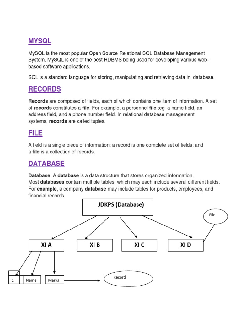 Class XI MYSQL | Download Free PDF | Relational Database | Databases