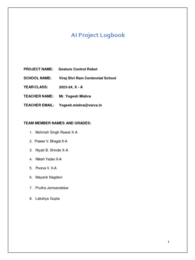 AI 2logbook 1 | PDF