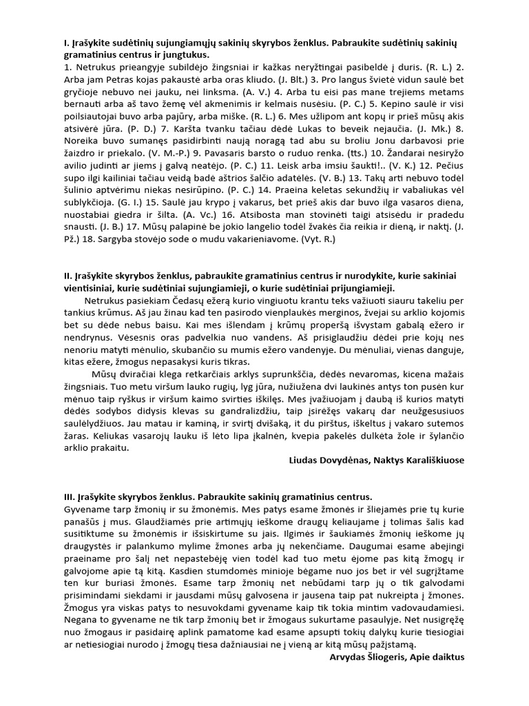 Sakinio Skyrybos Pratimai | PDF