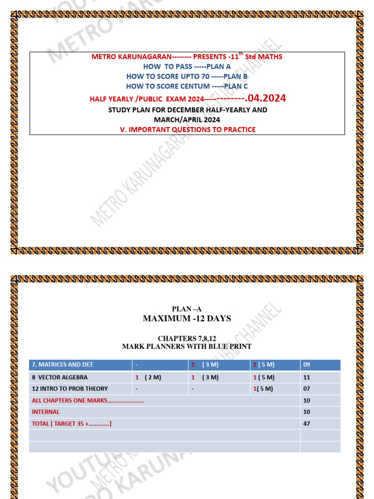 11-PLANA-B-C STUDY december halfyear | PDF