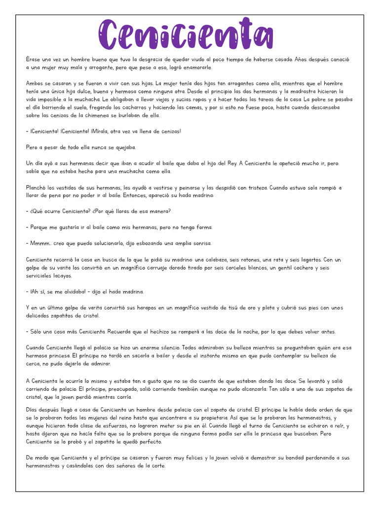 Cuento de Cenicienta | PDF