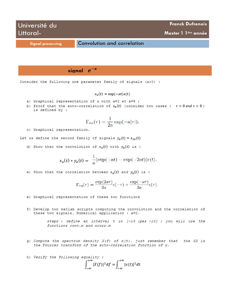TD Convolution | PDF | Telecommunications Engineering | Theoretical Computer Science