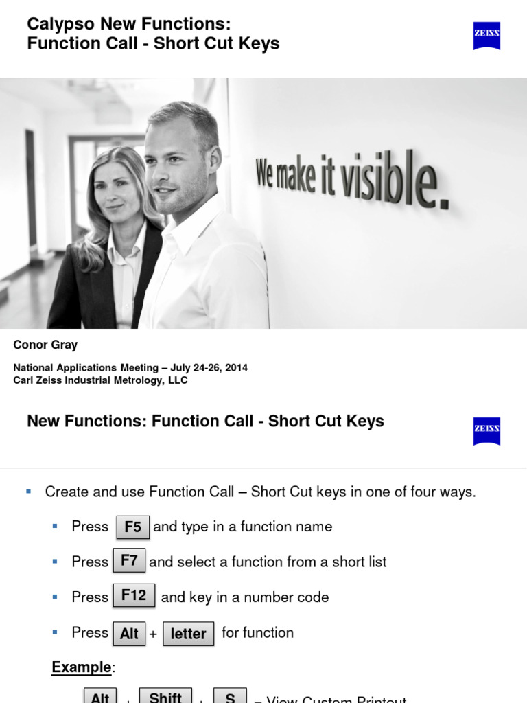 CALYPSO 2014 Shortcut Keys | PDF