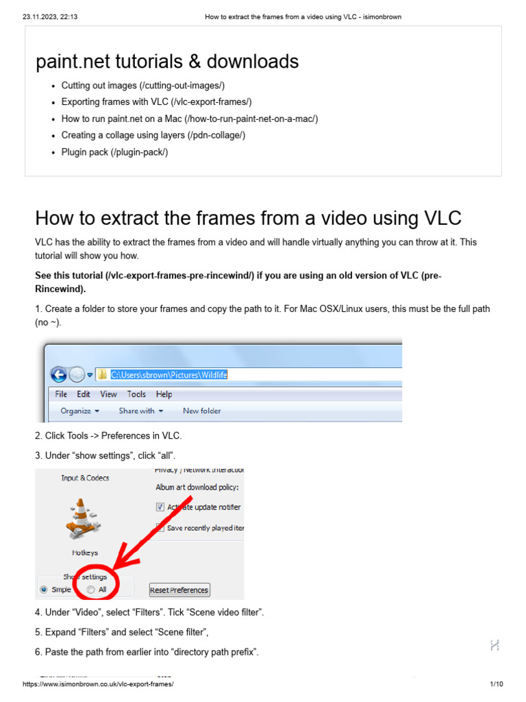 How To Extract The Frames From A Video Using VLC - Isimonbrown | PDF ...