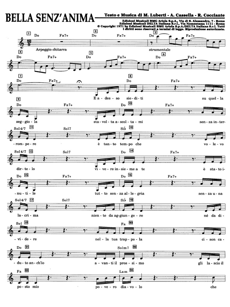 Bella Senz'anima | PDF