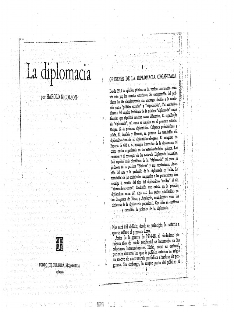 Harold Nicholson La Diplomacia | PDF