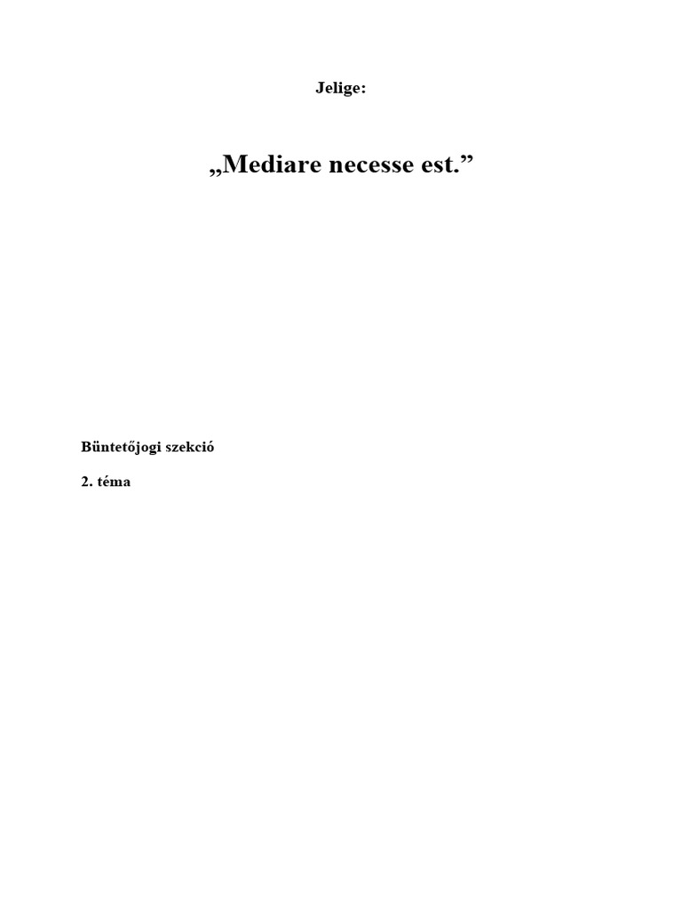Mediare Necesse Est. | PDF