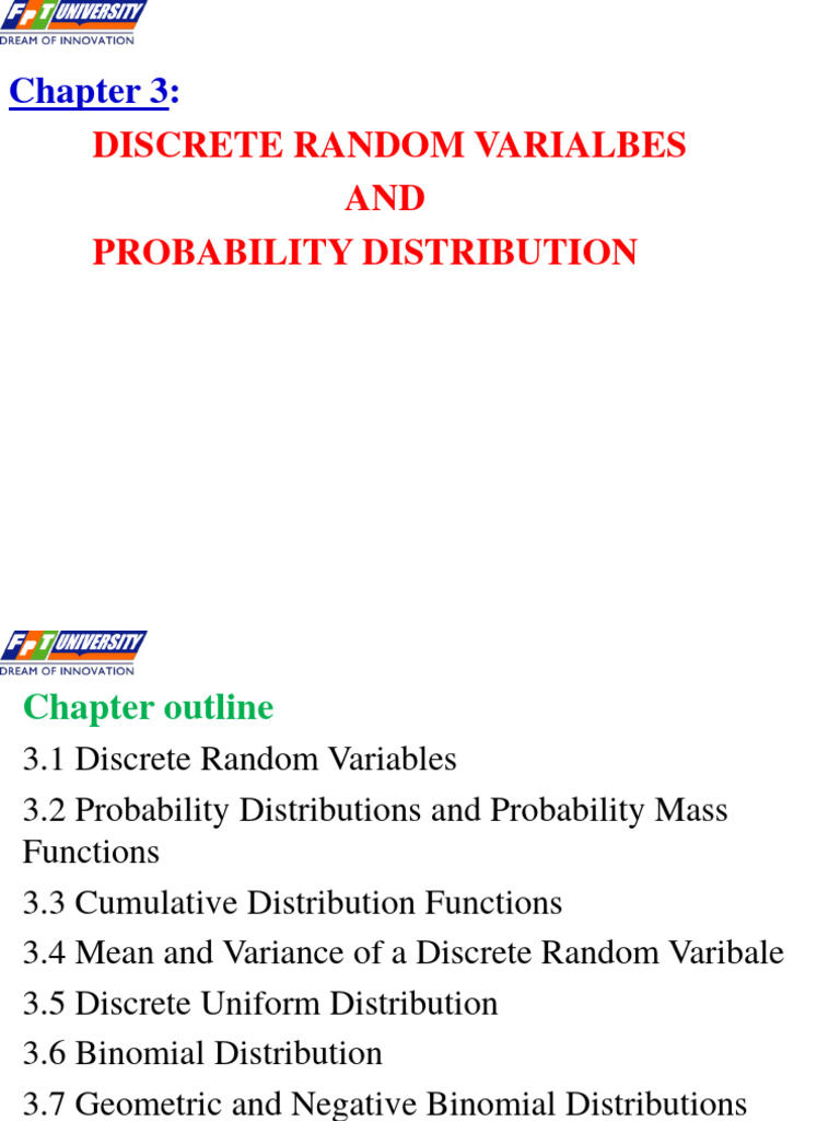 Chapter 3 - Discrete Radom Variables and Probability Distribution | PDF | Probability ...