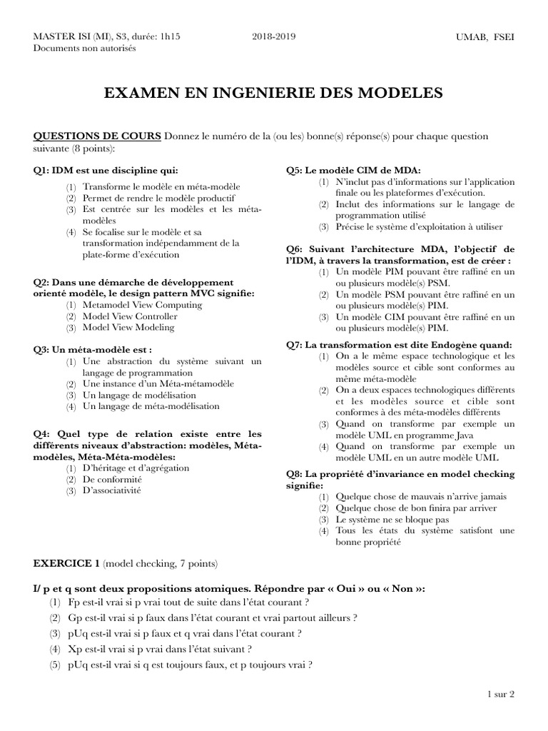 IDM Examen 2018 | PDF